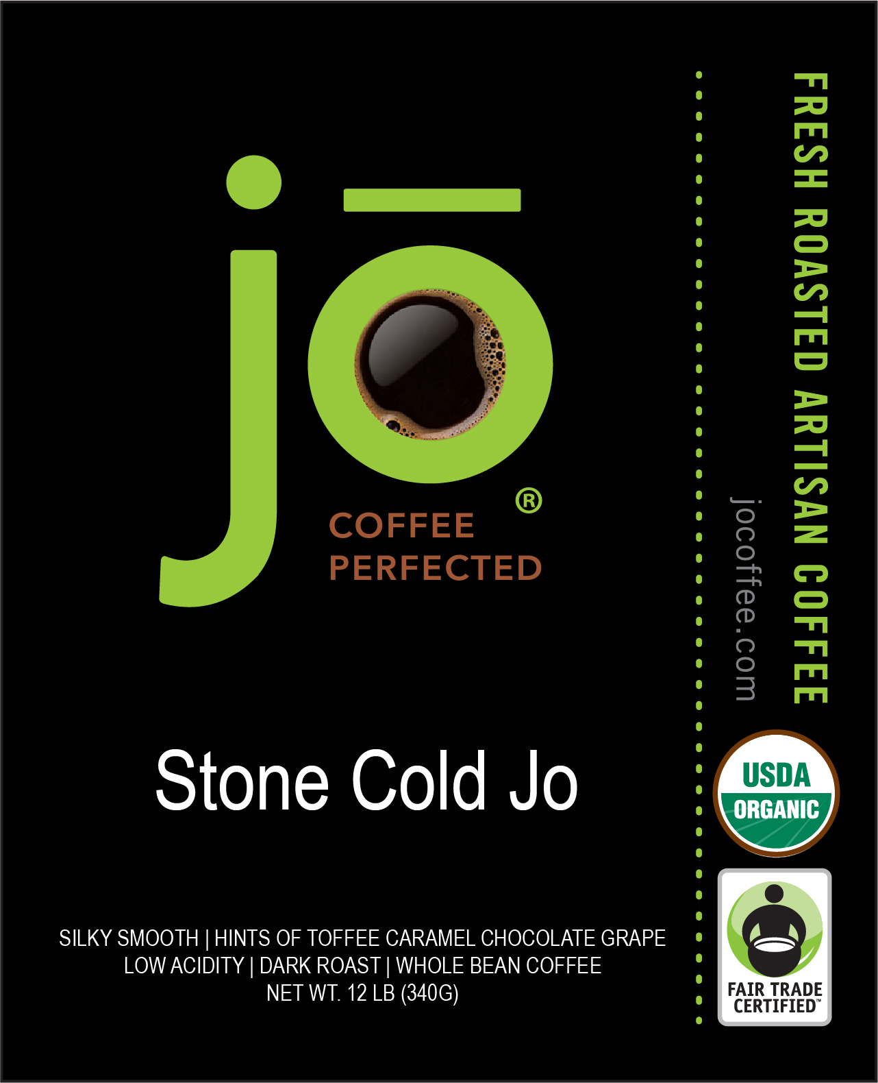 Jo Coffee Inc.: Stone Cold Jo - 12 oz - Whole Bean